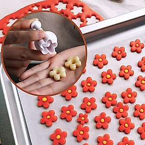 Fondant Plunger Cutters Set- 24pcs Fondant Cutters Cake Cutters for Decorating Heart Flower Star Geometric Shape DIY Decorating Mold Tools Set