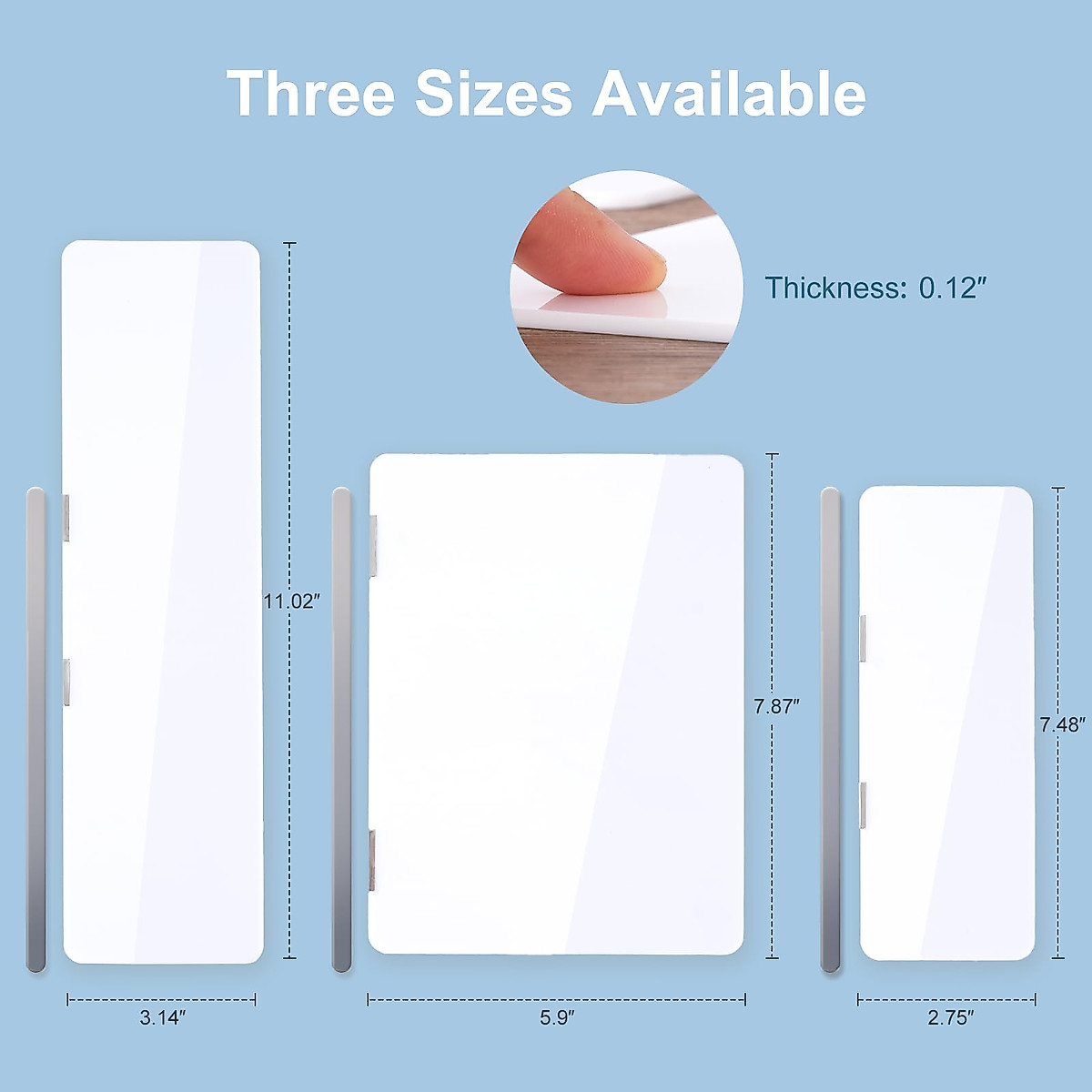 ARCOBIS Acrylic Dry Erase White Board with Side Magnets, 3 Pcs Magnetic Memo Whiteboard with 2 Markers and 1 Eraser, Removable to-Do List Board for Computer Monitor, Refrigerator, Desk