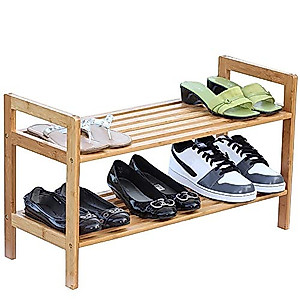 Oceanstar 2-Tier Bamboo Shoe Rack