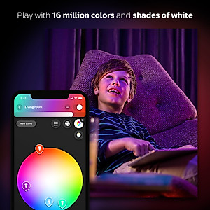 Philips Hue White and Color Ambiance A19 60W Equivalent LED Smart Bulb Starter Kit (4 A19 Bulbs and 1 Hub Compatible with Amazon Alexa Apple HomeKit and Google Assistant)