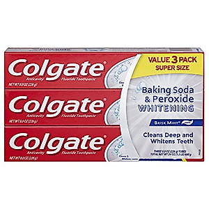 Colgate Baking Soda and Peroxide Whitening Toothpaste - 8 ounce (3 Pack)