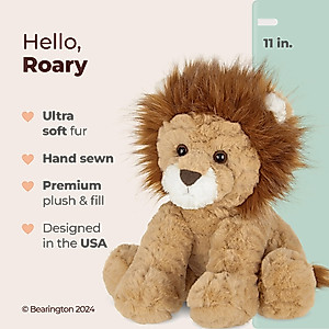 Bearington Collection Roary Lion 11 Inch Stuffed Lion - Stuffed Animal - Plush Lion