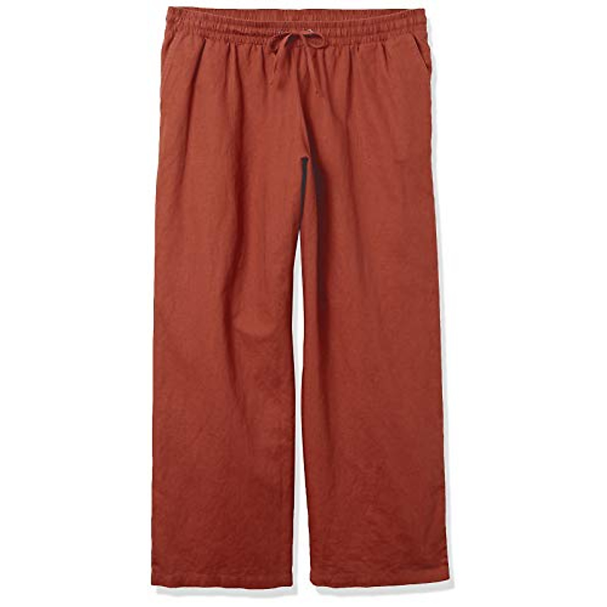 Amazon Essentials Women's Linen Blend Drawstring Relaxed Fit Wide Leg Pant (Available in Plus Size), Terracotta, 3X