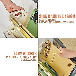 YAYLAIP Movable Bookshelf Cart, 6-Tier Large Capacity Movable Office Desk File Organizer with Wheel Multilayer Rotatable Removable Plastic Practical Rolling Covered