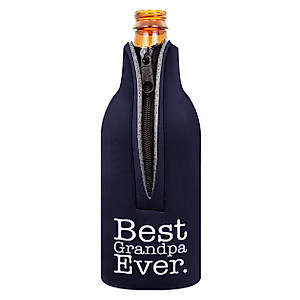 Father's Day Gift Beer Bottle Coolie Best Grandpa Ever 2 Pack Bottle Drink Coolers Coolies Navy