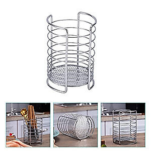 UPKOCH Draining Flatware Tableware Silver Household Cutlery Gadget Countertop Knife Caddy Silverware Utensils Crock Drainage Fork Round Drainer Modern Utensil Storage Chopsticks Drain