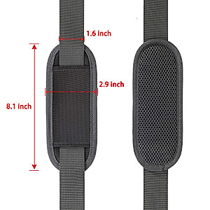 Taygeer Crossbody Strap Replacement, Universal Duffle Messenger Shoulder Bag Strap Detachable Padded Adjustable Belt with Metal Hook Clip for Briefcase Carrier Satchel Laptop Case Duffle Bag, Grey