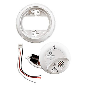FIRST ALERT BRK SC9120B Hardwired Smoke and Carbon Monoxide Detector with Battery Backup and FIRST ALERT BRK9120b6CP Smoke Detector Alarm | Hardwired with Backup Battery