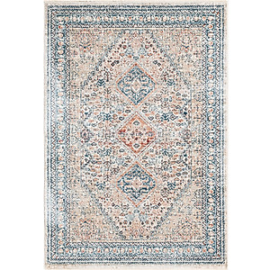 Rugs.com Newport Collection Rug – 4' x 6' Multi Medium Rug Perfect for Entryways, Kitchens, Breakfast Nooks, Accent Pieces