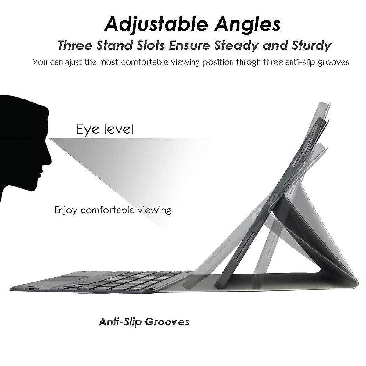 eoso iPad Keyboard Case for iPad Mini 4/iPad Mini 5 iPad Cover with Keyboard Built-in Touchpad & Pencil Holder (Black)