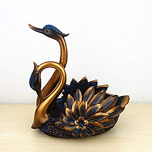 PIBM Stylish Simplicity Double Swan Wine Rack Bronze Continental Home Desktop Porch Bar Decorations Living Room Wine Cabinet Decoration Creative Crafts Gifts Beautiful and Elegant