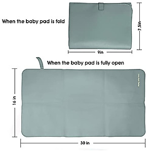Speedy Barcodes Vegan Leather Diaper Changing mat, Mint blue, 16x30