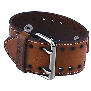 Nemesis STH-B 22 Lug Width Brown Wide Leather Cuff Wrist Watch Band