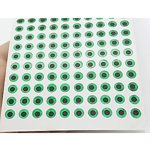 HTHYLURE Fishing Lure Eye 2D Flat Eye Fishing Eyes 2D Holographic Lure Eyes Making Fly Tying Fake Fish Eyes DIY Lifelike Realistic Artificial Holographic Fake Eyes 2D Green 2MM-330 PCS