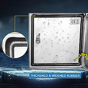 VEVOR Steel Electrical Box 12" x 12" x 8" Electrical Enclosure Box 304 Stainless Steel Electronic Equipment Enclosure Box IP65 Weatherproof Wall-Mounted Metal Electrical Enclosure with Mounting Plate