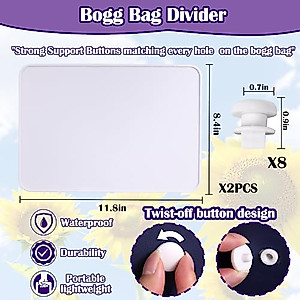 Mity rain Divider Tray Compatible with Bogg Bag/Simply Southern Tote, Accessories of Bogg Bag Original X Large as Divider and Snack Tray, Insert Tray Portable Lightweight with 5 Plastic Clips White