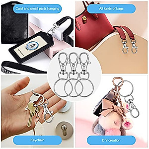 104PCS Swivel Snap Hooks with Key Rings, Metal Lobster Claw Clasp, Keychain Rings for Crafts 1.25inch/32mm