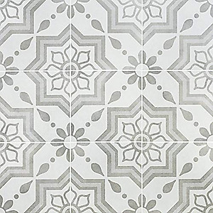 Sintra Silver Sky 9 in. x 9 in. Matte Porcelain Encaustic Backsplash, Kitchen, Bathroom, Floor and Wall Tile (20 Pieces, 10.65 Sq. Ft. / Case)