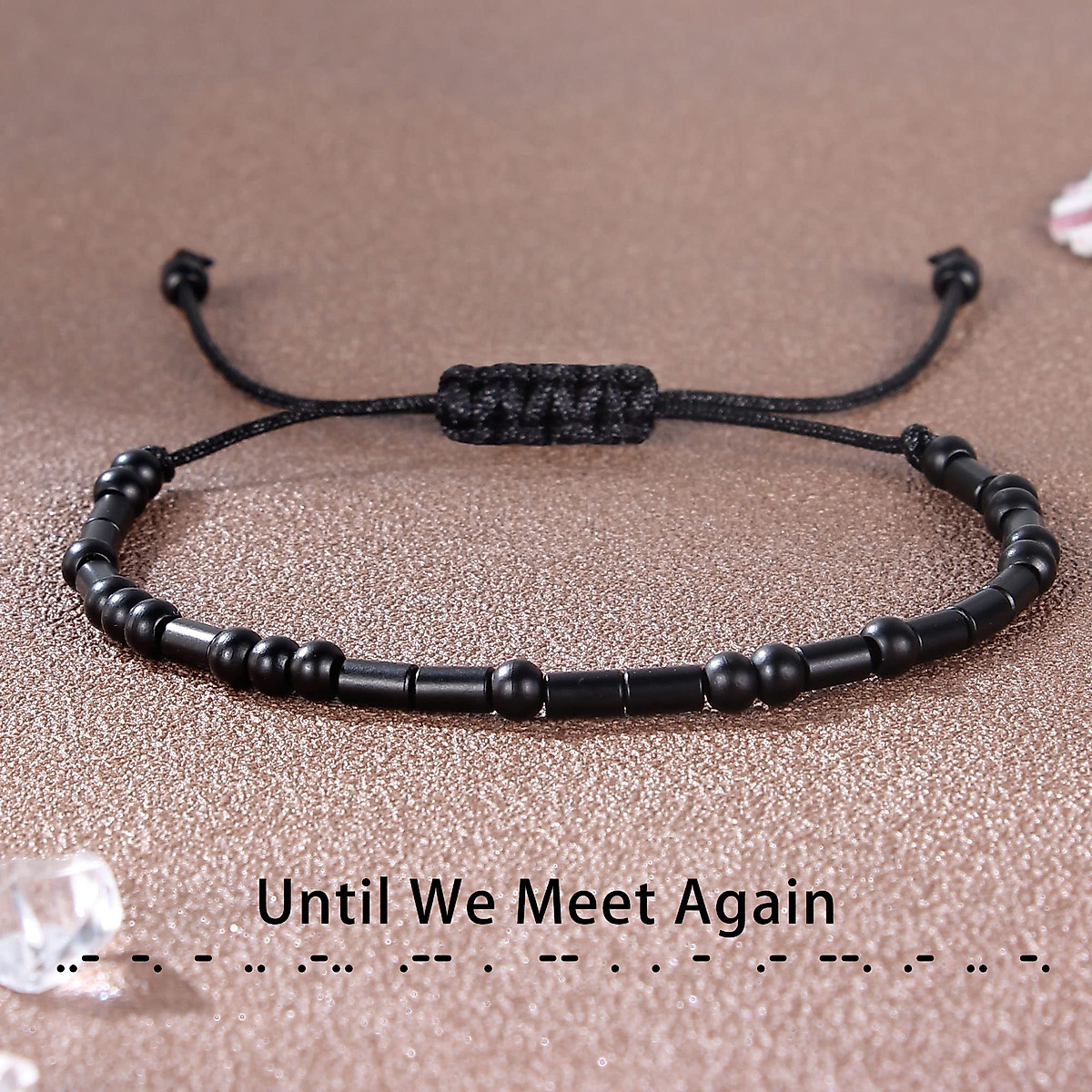Btysun Memorial Gifts for Loss of Mother Father Morse Code Bracelets for Women Bereavement Secret Message Mourning Link Bracelet