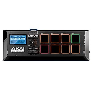 AKAI Professional MPX8 - Portable Sample Pad Controller With 8 Performance-Ready Velocity-Sensitive Pads, MIDI Connectivity & On-Board SD Card Slot