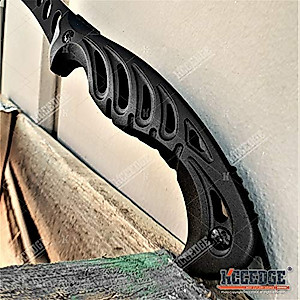 KCCEDGE BEST CUTLERY SOURCE Hunting Knife Tactical Knife Survival Knife 12" Scythe Fixed Blade Knife Full Tang Blade Camping Accessories Survival Kit Survival Gear Tactical Gear 80015 (Black)