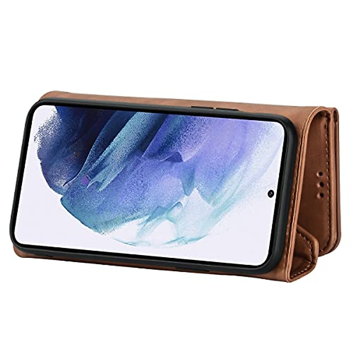Ysnzaq Crossbody Lanyard Wallet Case for Samsung Galaxy S22 Ultra 5G 6.8", PU Leather Detachable Neck Strap with Credit Card Holder Phone Cover for Samsung Galaxy S22 Ultra 5G DKB Brown