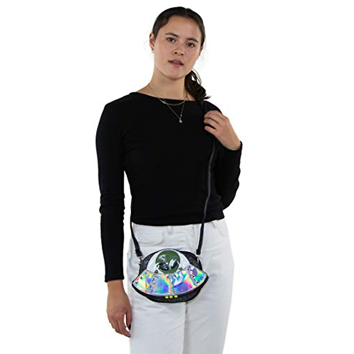 Sleepyville Critters UFO Alien Spaceship Crossbody Bag Purse