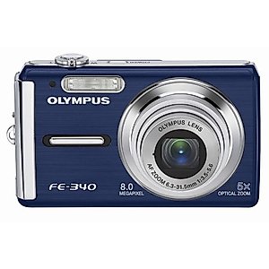 Olympus FE-340 8MP Digital Camera with 5x Optical Zoom (Blue)
