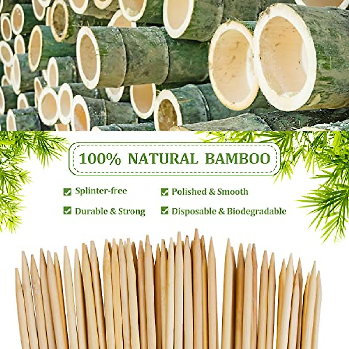 120 PCS Marshmallow Roasting Sticks - Smores Sticks for Fire Pit, Extra Long 36 Inch 5mm Thick Heavy Duty Bamboo Skewers, Kids Safe Roasting Sticks for Campfire, Camping, and Parties(36 Inch -120 PCS)