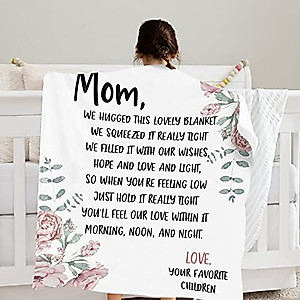 OMGJS Mom Blanket from Daughter,Gifts for Anniversary Mom Birthday Gifts,Mom Blanket,Throw Blanket 39"×59"
