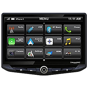 Stinger HEIGH10 10 Multimedia Car Stereo 1024 x 600 HD Display. Apple Car Play, Android Auto, SiriusXM Ready, Bluetooth, TOSLINK Audio Output & HDMI Rear Input, Single/Double DIN Mounting