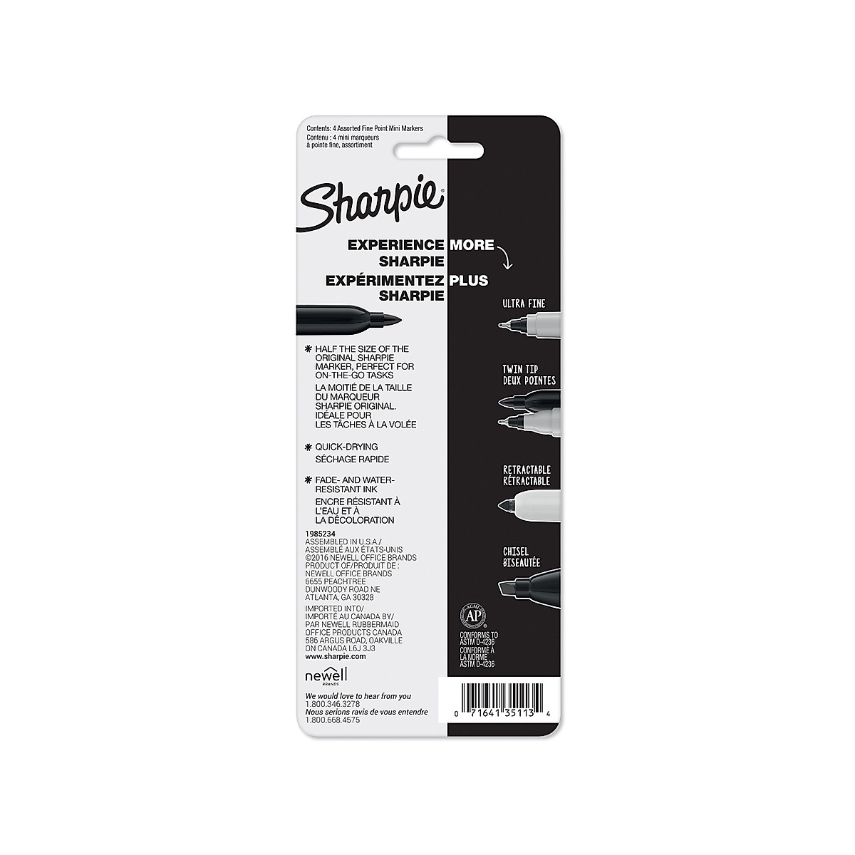 Sharpie Mini Permanent Markers - 4 Assorted Colors | Portable & Versatile