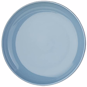 Corelle Stoneware 12-Pc Dinnerware Set, Handcrafted Artisanal Double Bead Plates and Bowls, Solid and Reactive Glazes, Dining Plate Set, Nordic Blue