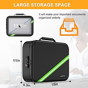 Noiposi Document Organizer with Lock ,15.0"x11.0"x4.3" Waterproof and Fireproof Document Box ,Portable Home Travel Safe Storage Box for Important Documents ,File and Birth Certificate