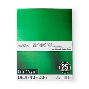 8.5”; x 11”; Foil Cardstock Paper by Recollections™, 25 Sheets