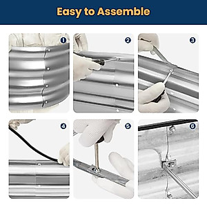 ENJOYBASICS Raised Garden Bed Kit, Galvanized Raised Planter 5x2.25x1 ft Box Outdoor for Vegetables, Large Bottomless Metal Raised Bed for Gardening, Herb, Growing Fruits, Flower