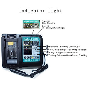 Compatible with Makita DC18SE 18 Volt Li-ion Nickel Metal Hydride Optimum Automotive Charger, Blue Vehicle Charger,The car Battery Charger compailble with Makita 18V Battery