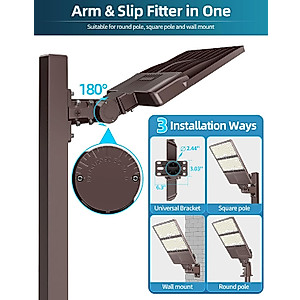 ADUB LED Parking Lot Light 320W 250W 200W Wattage Adjustable, LED Parking Lot Light, LED Shoebox Light 5700K 5000K 4500K