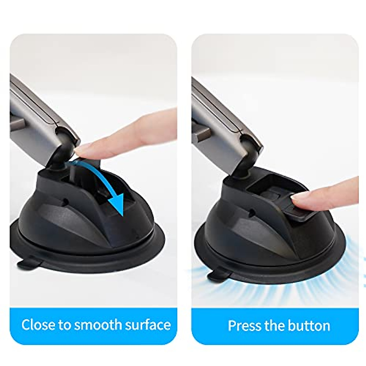 REYGEAK Suction Cup Car Mount with Phone Holder with 1/4 Thread, Windshield Dashboard Vehicle Attach for GoPro Max Mini Hero 11 10 9 8 7 6 Insta360 DJI Action AKASO Accessories(Aluminum Alloy)