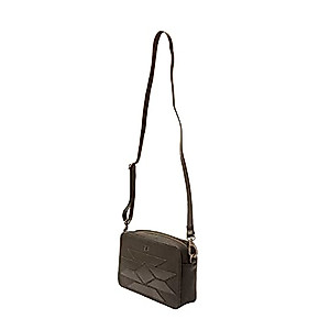 STS Ranchwear Compact Leather Kai Collection Adjustable Shoulder Strap Crossbody Bag, Black