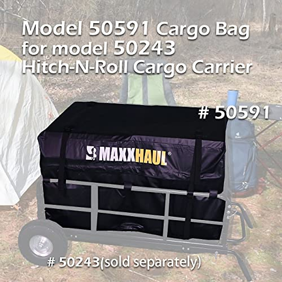 MaxxHaul 50591 Cargo Bag for Model 50243 Hitch-N-Roll Cargo Carrier Black