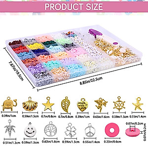 JOICEE 4400pcs Clay Beads for Bracelet Making Kit, Friendship Bracelet Beads Flat Preppy Beads for Jewelry Necklace Earring Making,Aesthetic Boho Clay Beads with Charms Gifts for Teen Girls Wemen.