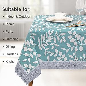 JUCFHY Vinyl Tablecloth with Flannel Backing,Plastic Waterproof Rectangular Tablecloths,Easy Clean Spillproof Table Cloth for Indoor & Outdoor, Easy Care Table Cover(Brown Stripes,58 x 84 Inch)