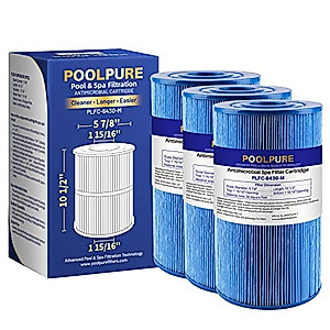 POOLPURE PLFC-6430-M Spa Filter Replaces Watkins 31489, Compatible Pleatco PWK30-M, Filbur FC-3915M, P/N0969601, 71825, 73178, 73250, 3 Pack.