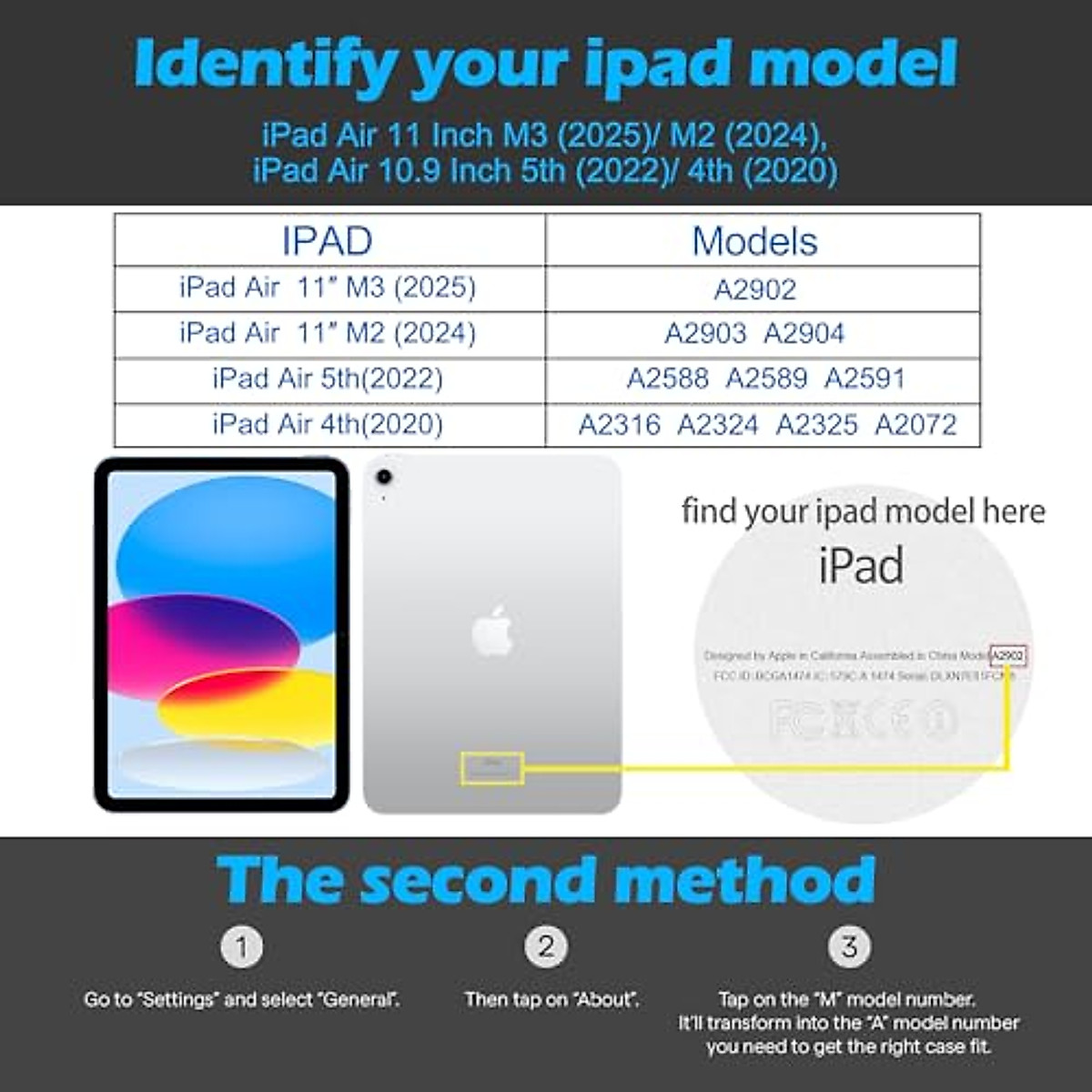 Gexmil Leather Case for iPad Air 11 Inch M3 2025/ M2 2024,iPad Air 10.9 Inch Case 5th/4th Generation 2022/2020, Top Grain Leather Cover Auto Sleep/Wake, Adjustable Stand,Buffalo Pattern