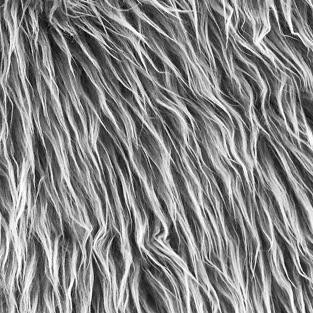 Faux Fur Fabric Square Patches for Crafts, Sewing, Costumes, Seat Pads (Grey Frost, 10 x 20 Inch)