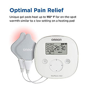 OMRON Total Power + Heat TENS Unit Muscle Stimulator, Simulated Massage and Heat Therapy for Lower Back, Arm, Leg, Foot, Shoulder and Arthritis Pain, Drug-Free Pain Relief (PM800)