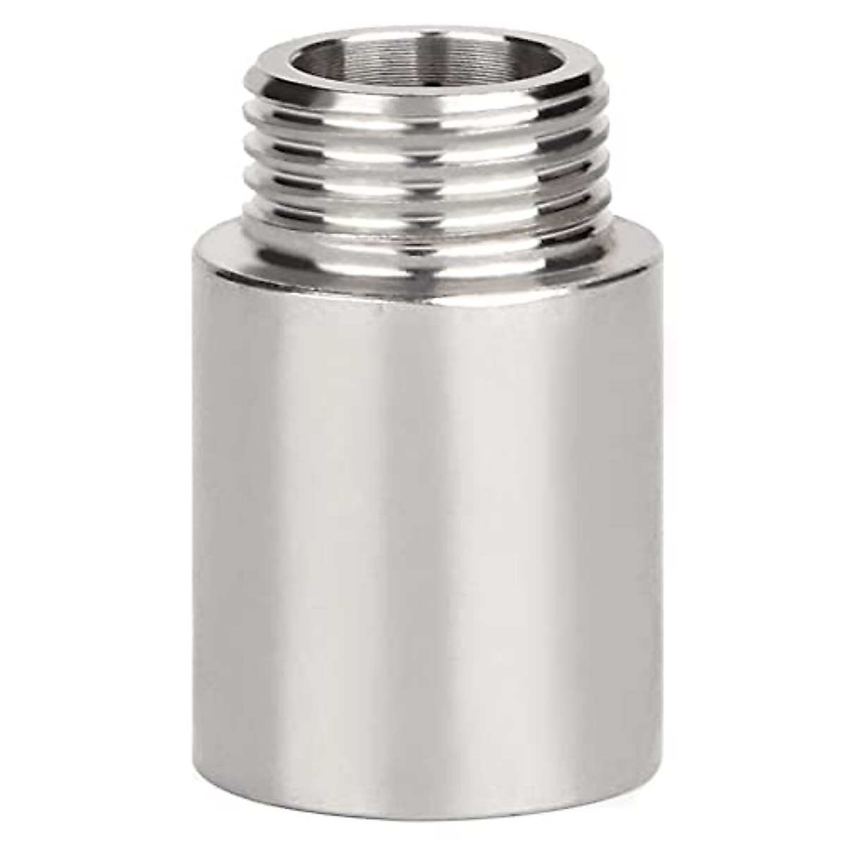 Beduan Shower Head Extension Tube Pipe Fittings, G 1/2 Male to G 1/2 Female BSP threaded Stainless Steel Round Shower Arm Extension Cast Fitting Coupler (40mm Length,2pcs)