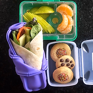 Purple Wrap'd Reusable Silicone Lunch Burrito Flatbread Wrap Holder Container Alternative to Beeswax Wraps Cling Wrap