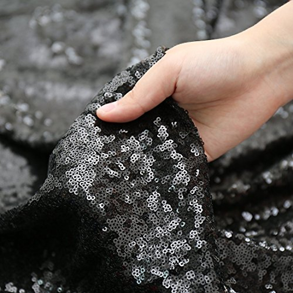 Black Backdrop Curtains for Parties 2 Panels 2ftx8ft Sequin Birthday Backdrop Seamless Photography Background Halloween Decoration